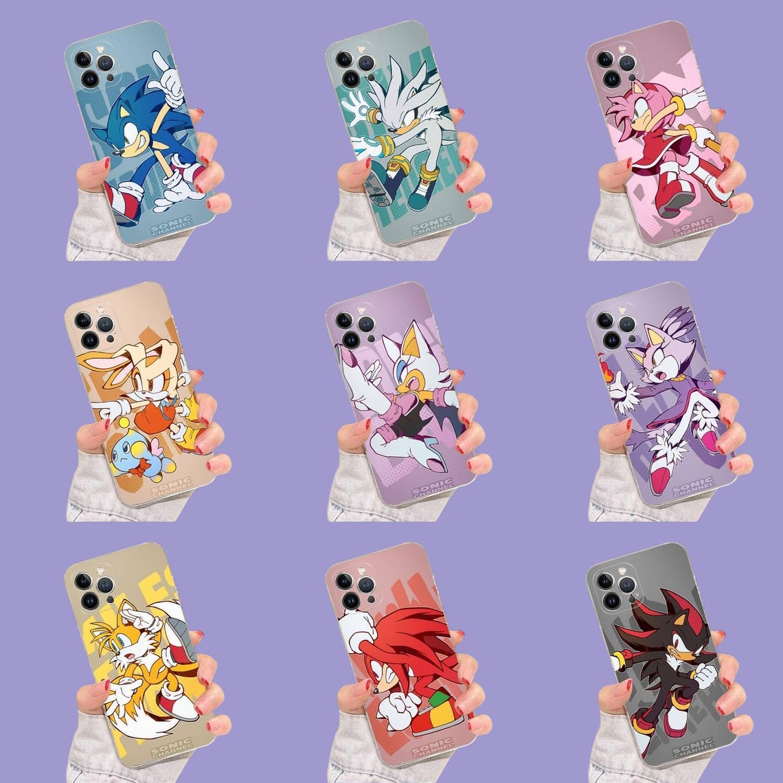 Sonic the Hedgehog Inspired Phone Case Shadow Knuckles Tails Silver ...