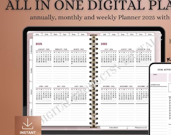 2025 DIGITAL PLANNER All in One - Etsy