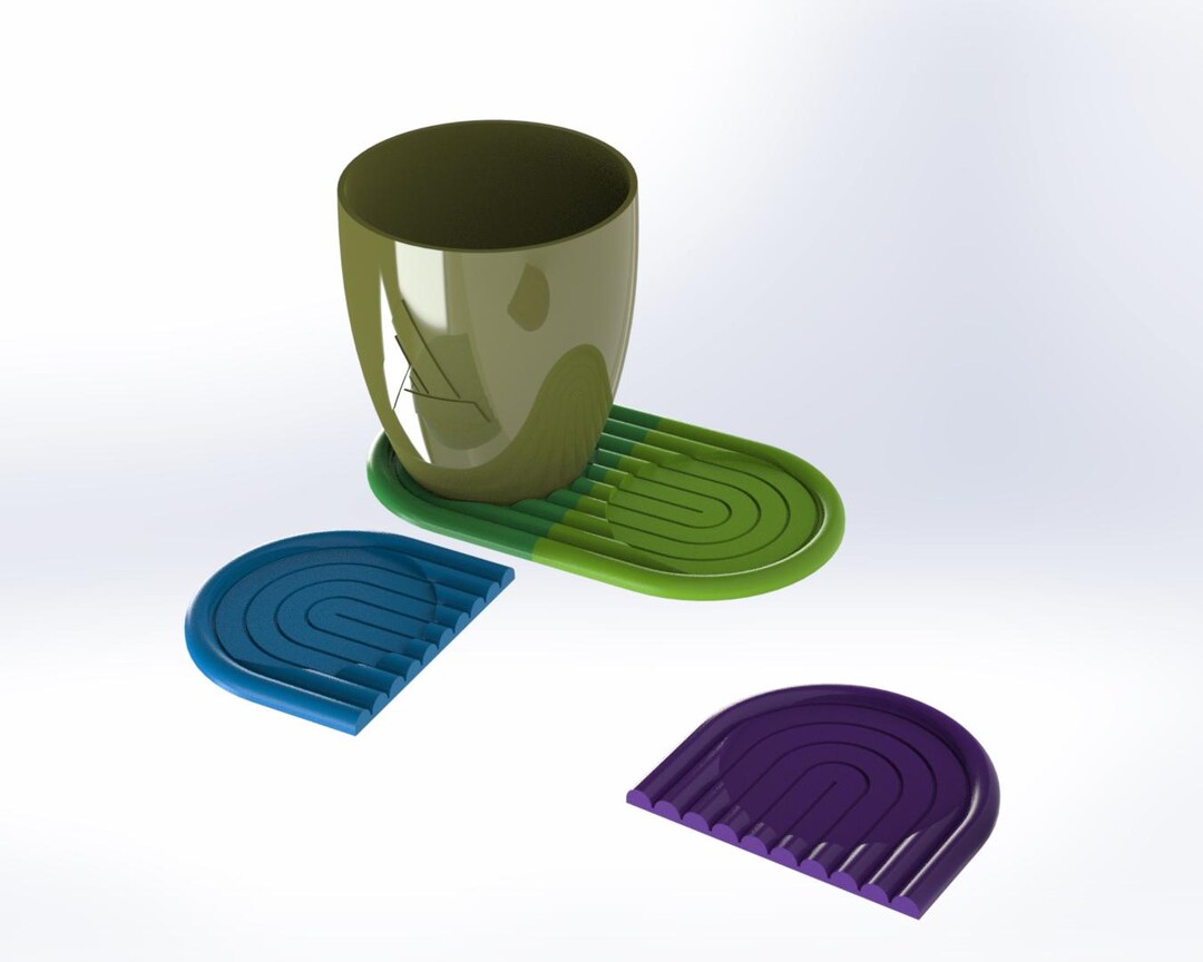 3D Printed Rainbow Coaster | Modern Arch Design | STL File Included - Etsy
