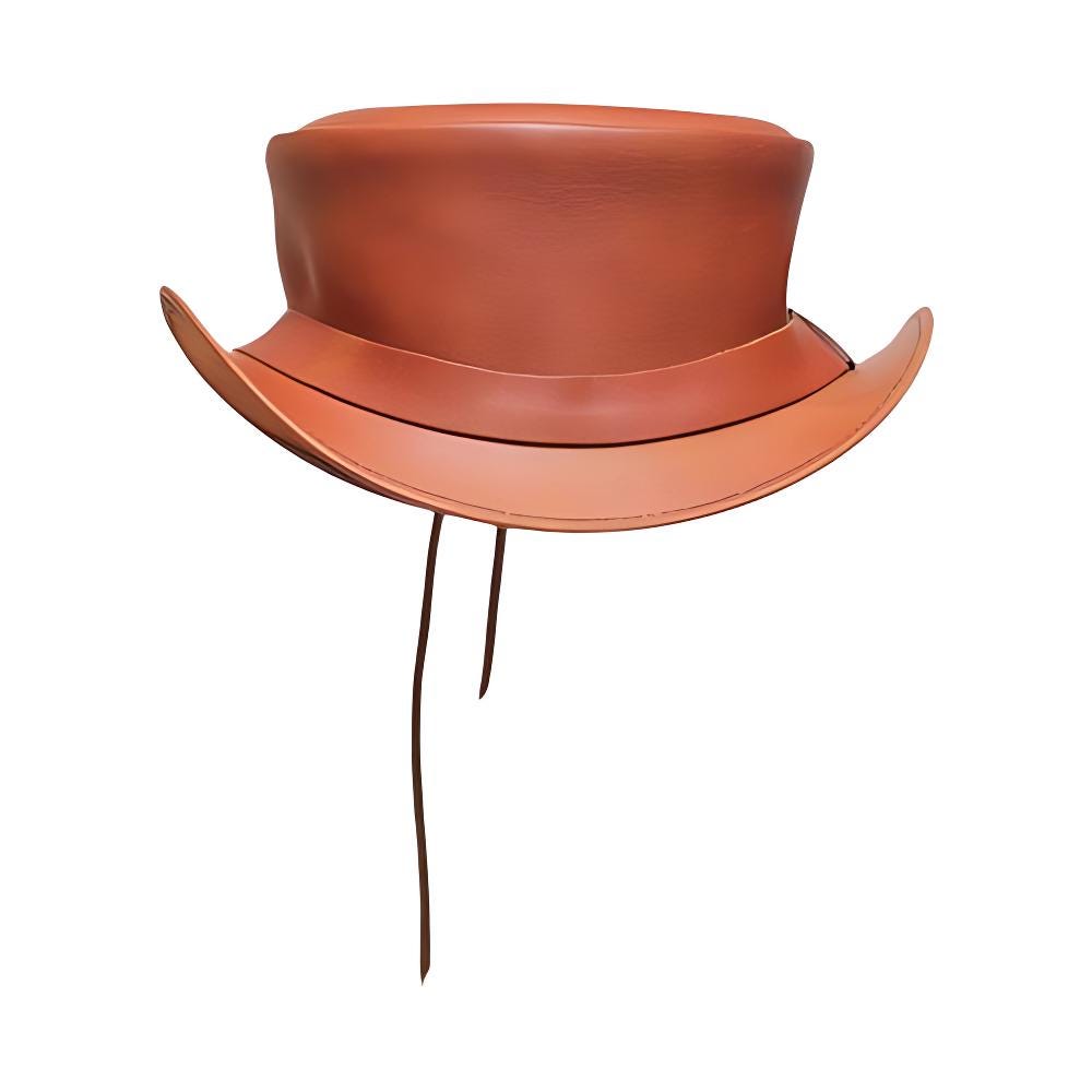 Handmade Tan Leather Top Hat – Western Cowboy Steampunk Festival Hat ...