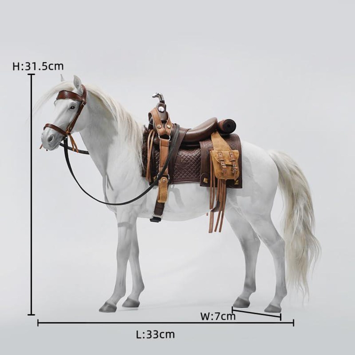 JXK Studio Handcrafted White Horse Figurine – Realistic Resin Animal ...
