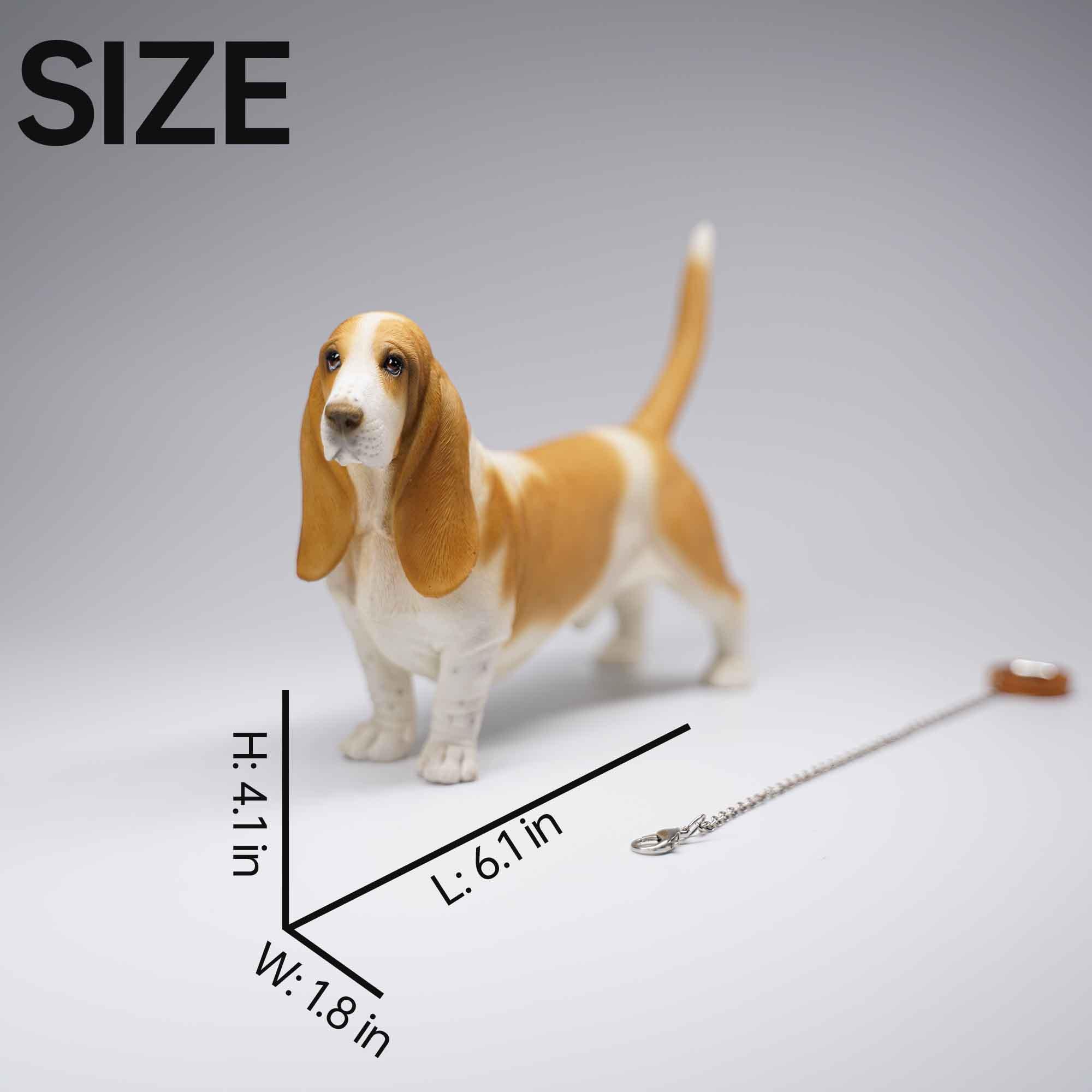 JXK Studio Basset Hound Dog Figurine, Resin Pet Statue, Dog Memorial ...