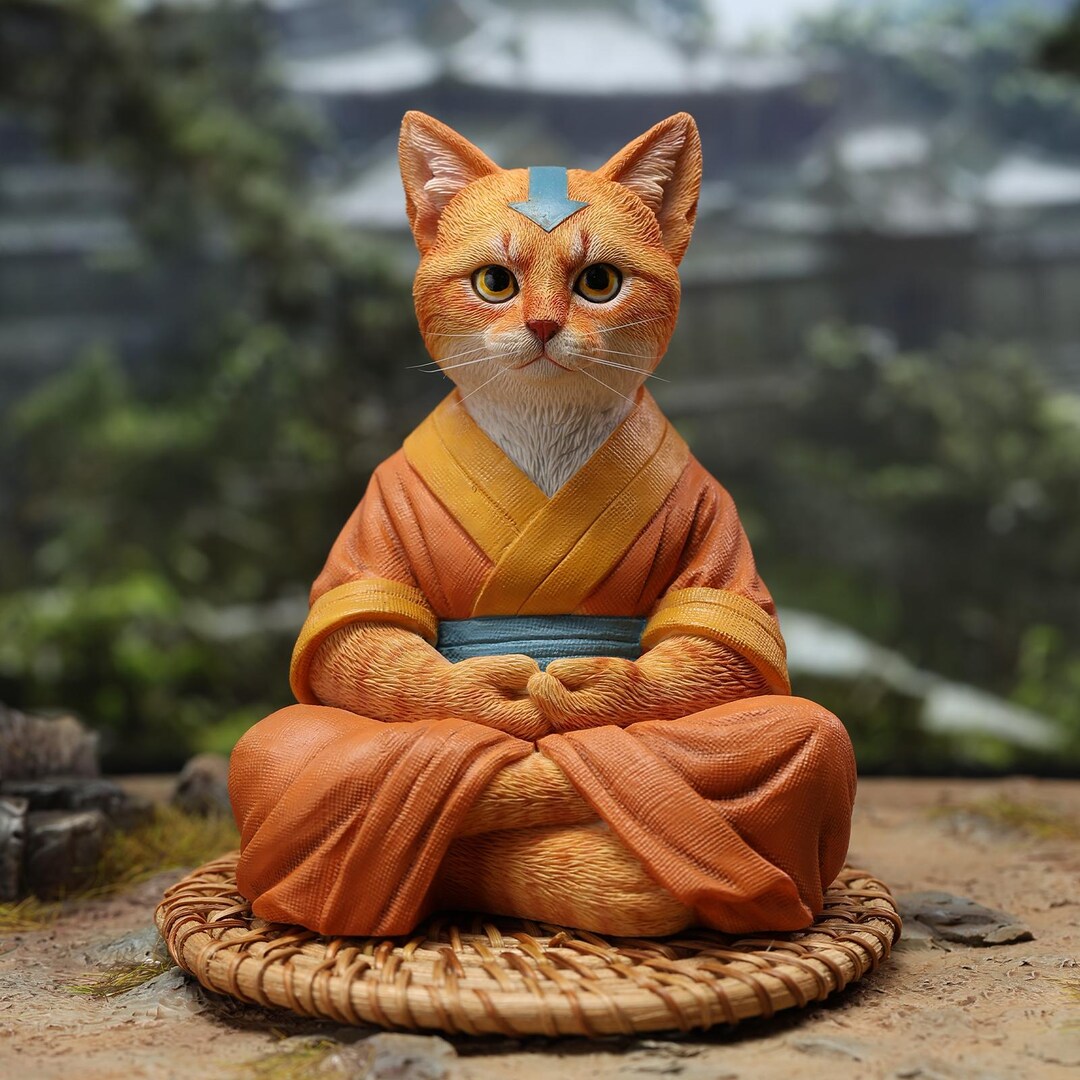 JXK Studio Zen Cat Statue | Handmade Resin Figurine, Gift for Cat ...