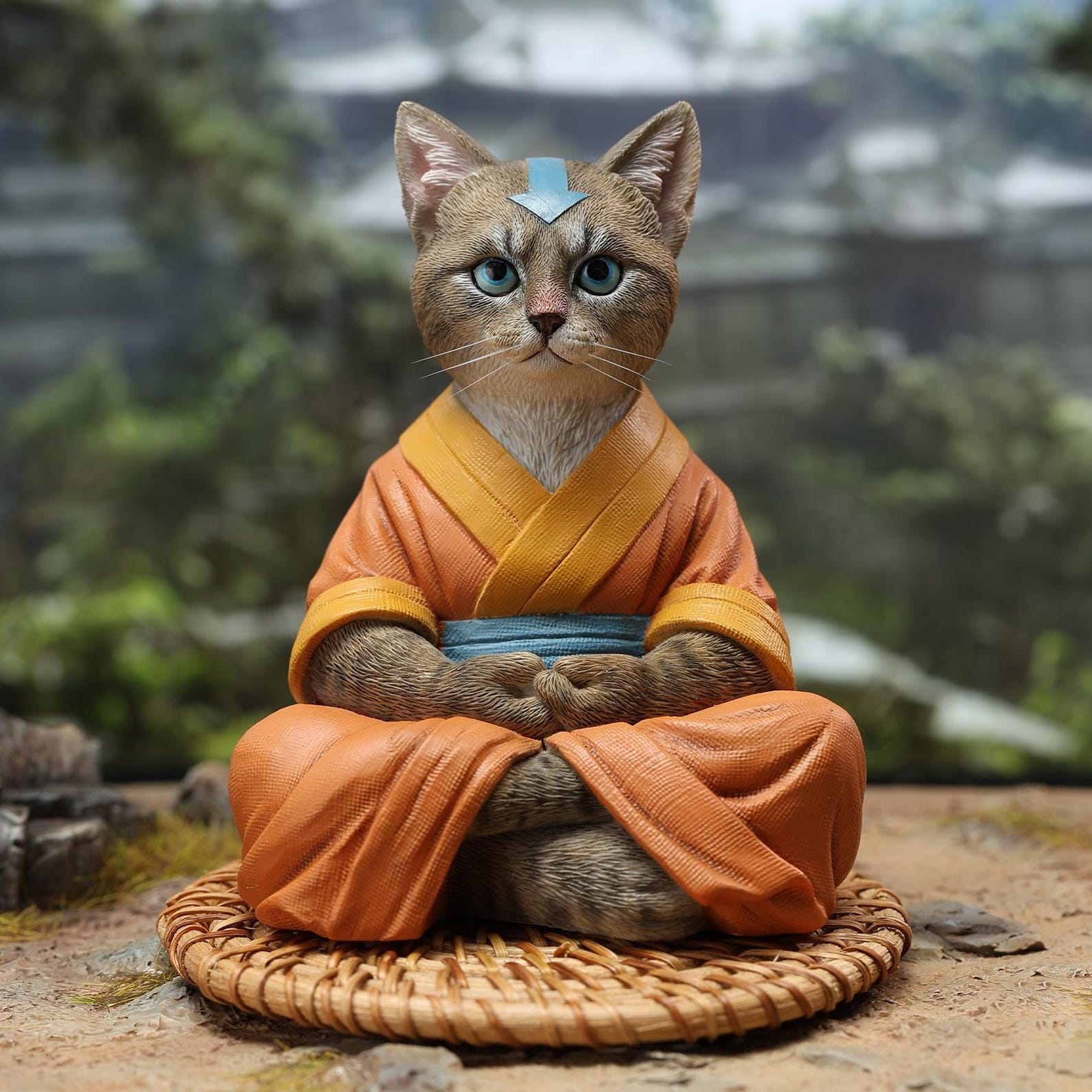JXK Studio Zen Cat Statue | Handmade Resin Figurine, Gift for Cat ...