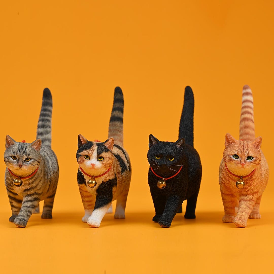 JXK Studio Custom Cat Statue Personalized Cat Fur Color Handmade Resin ...