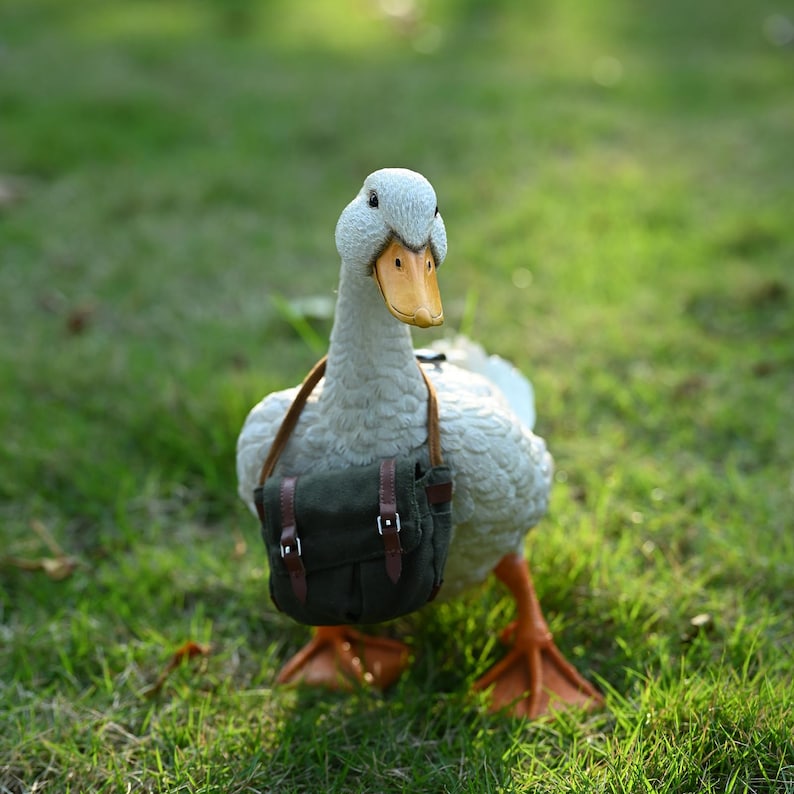 JXK Studio Handcrafted Resin Duck Figurine – Realistic Wildlife Home ...
