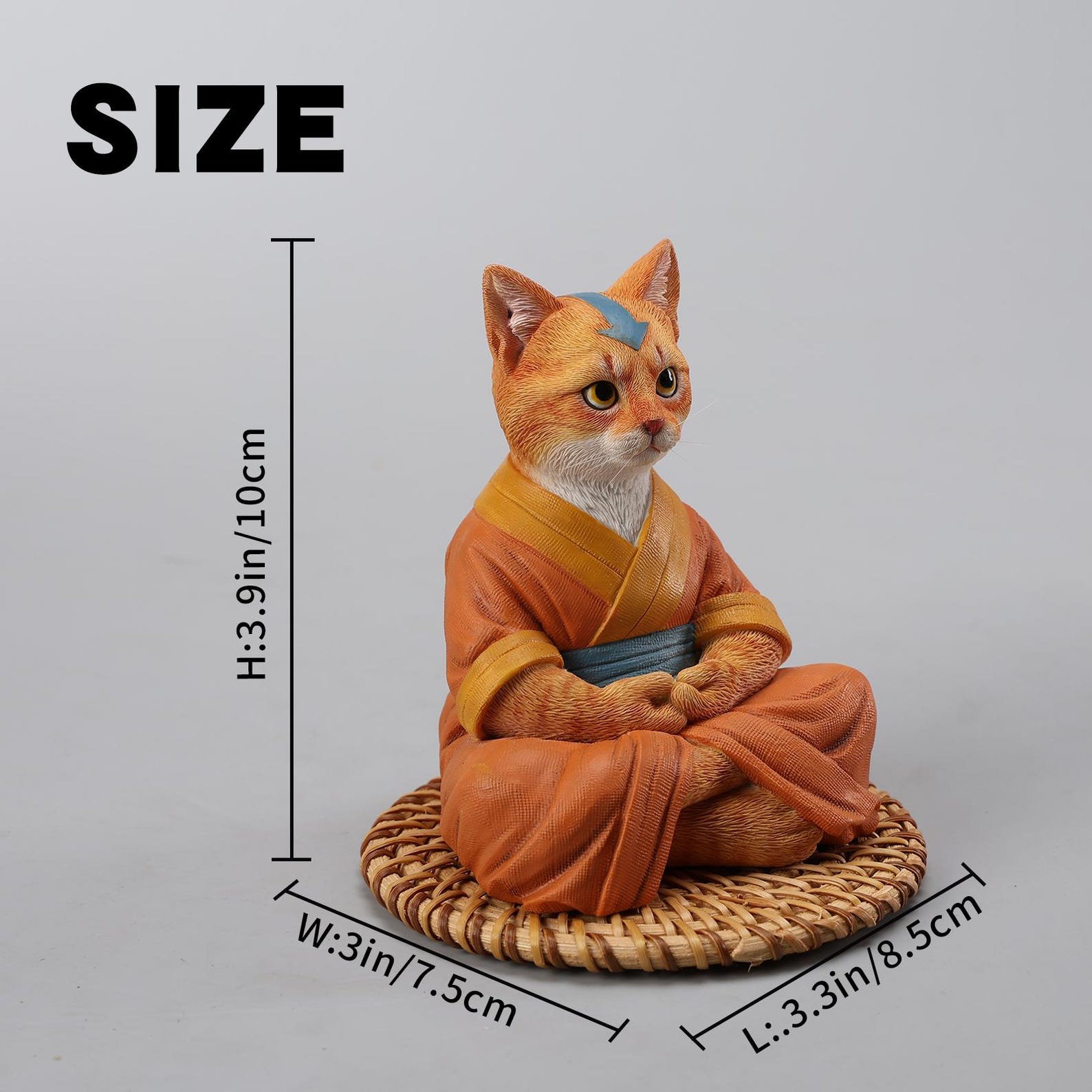 JXK Studio Zen Cat Statue | Handmade Resin Figurine, Gift for Cat ...