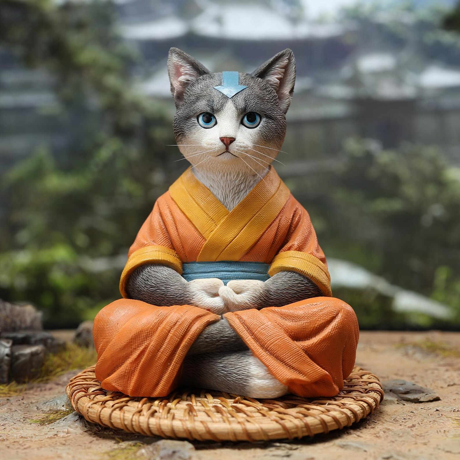 JXK Studio Zen Cat Statue | Handmade Resin Figurine, Gift for Cat ...