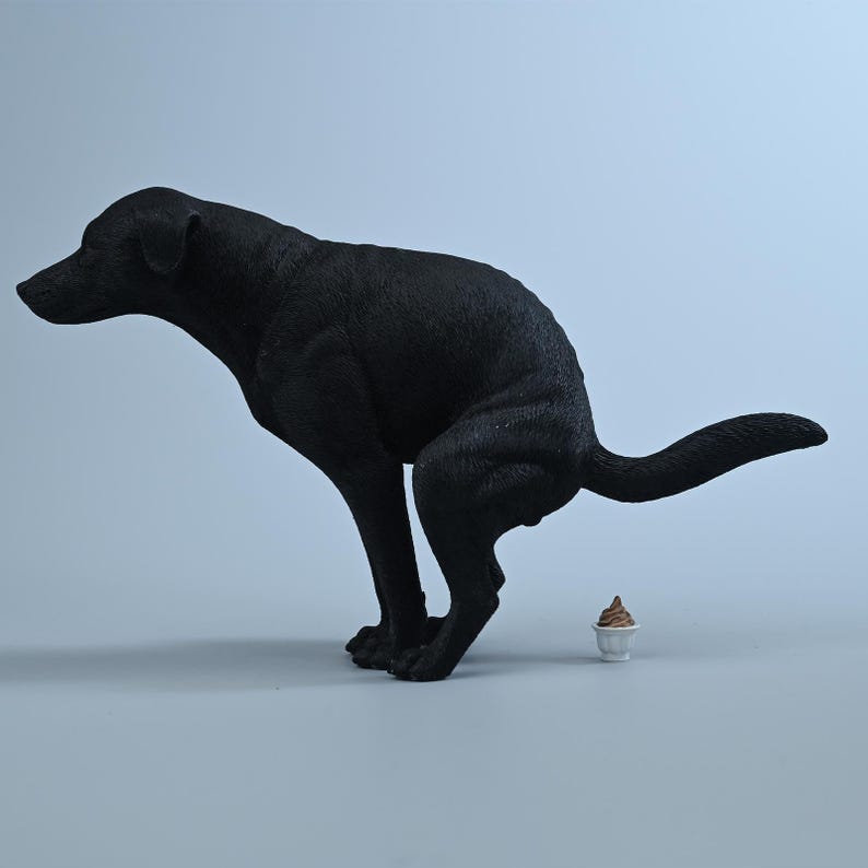 JXK Studio Pooping Labrador Dog Figurine, Resin Pet Statue, Dog ...