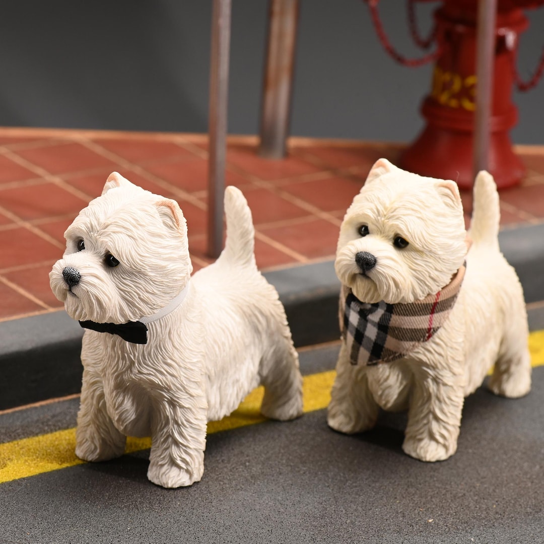 JXK Studio West Highland White Terrier Dog Figurine, Resin Pet Statue ...