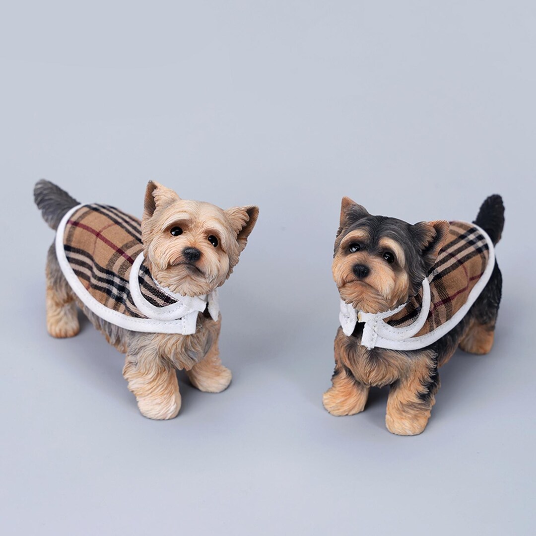 JXK Studio Yorkshire Terrier Dog Figurine, Resin Pet Statue, Dog ...