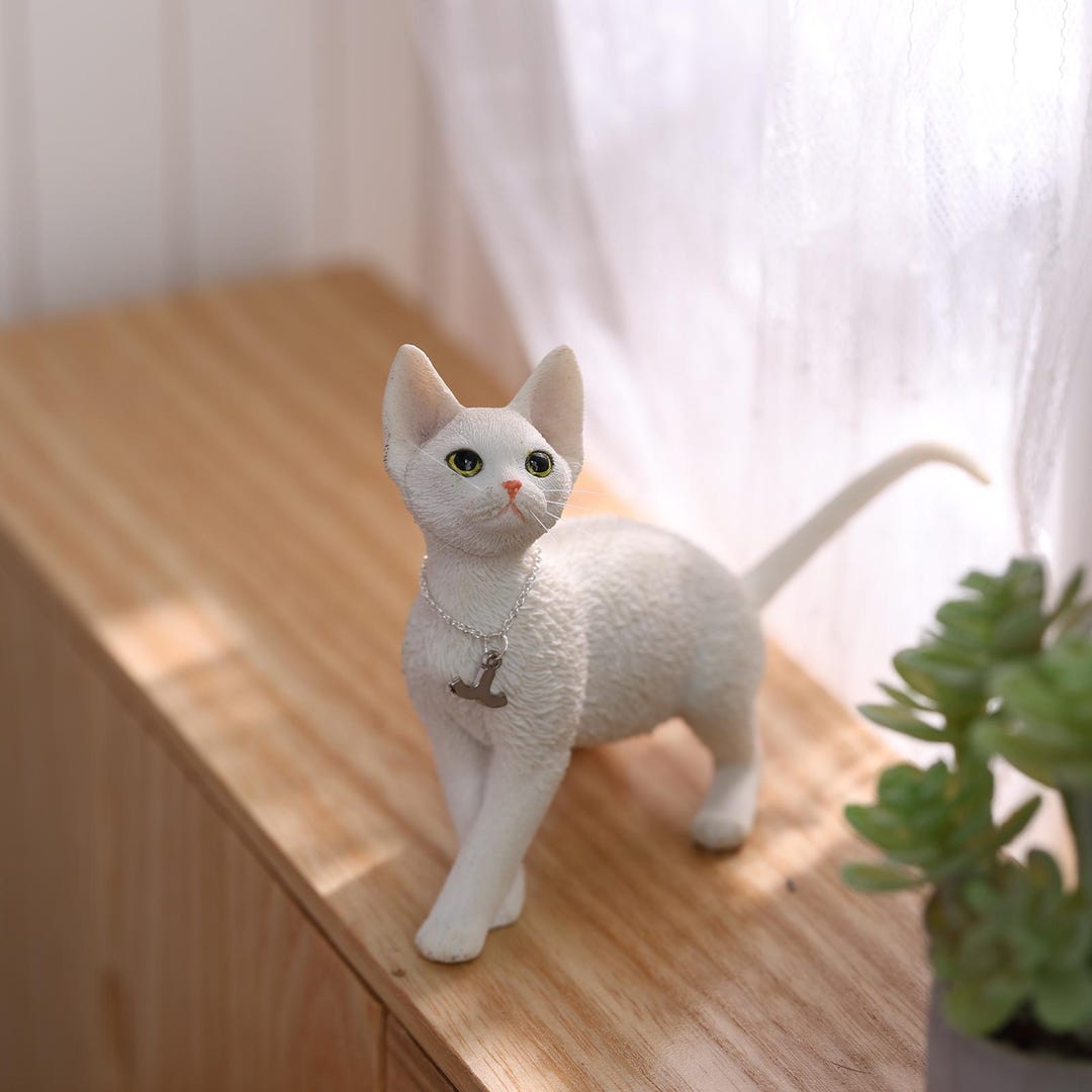 JXK Studio Custom Cat Figurine, Hand-painted Resin Pet Memorial Statue ...
