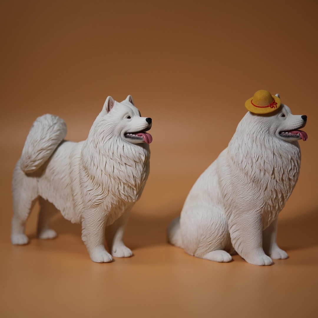 JXK Studio Samoyed Dog Figurine, Resin Pet Statue, Dog Memorial Gift - Etsy