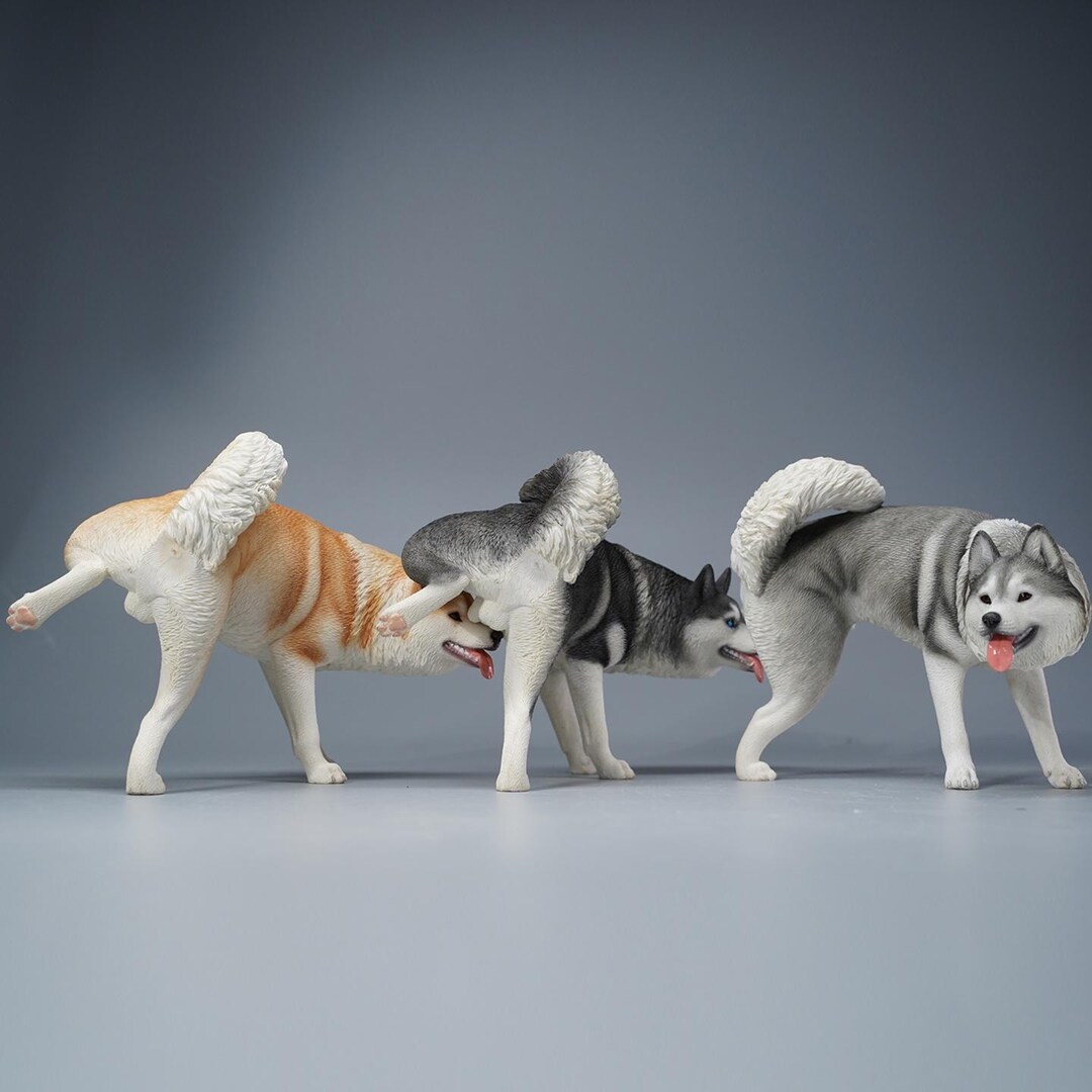 JXK Studio Peeping Husky Dog Figurine, Resin Pet Statue, Dog Memorial ...
