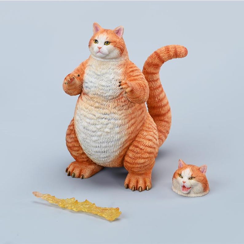JXK Studio Design Handmade Catzilla Resin Sculpture Meowzilla Kaiju Cat ...