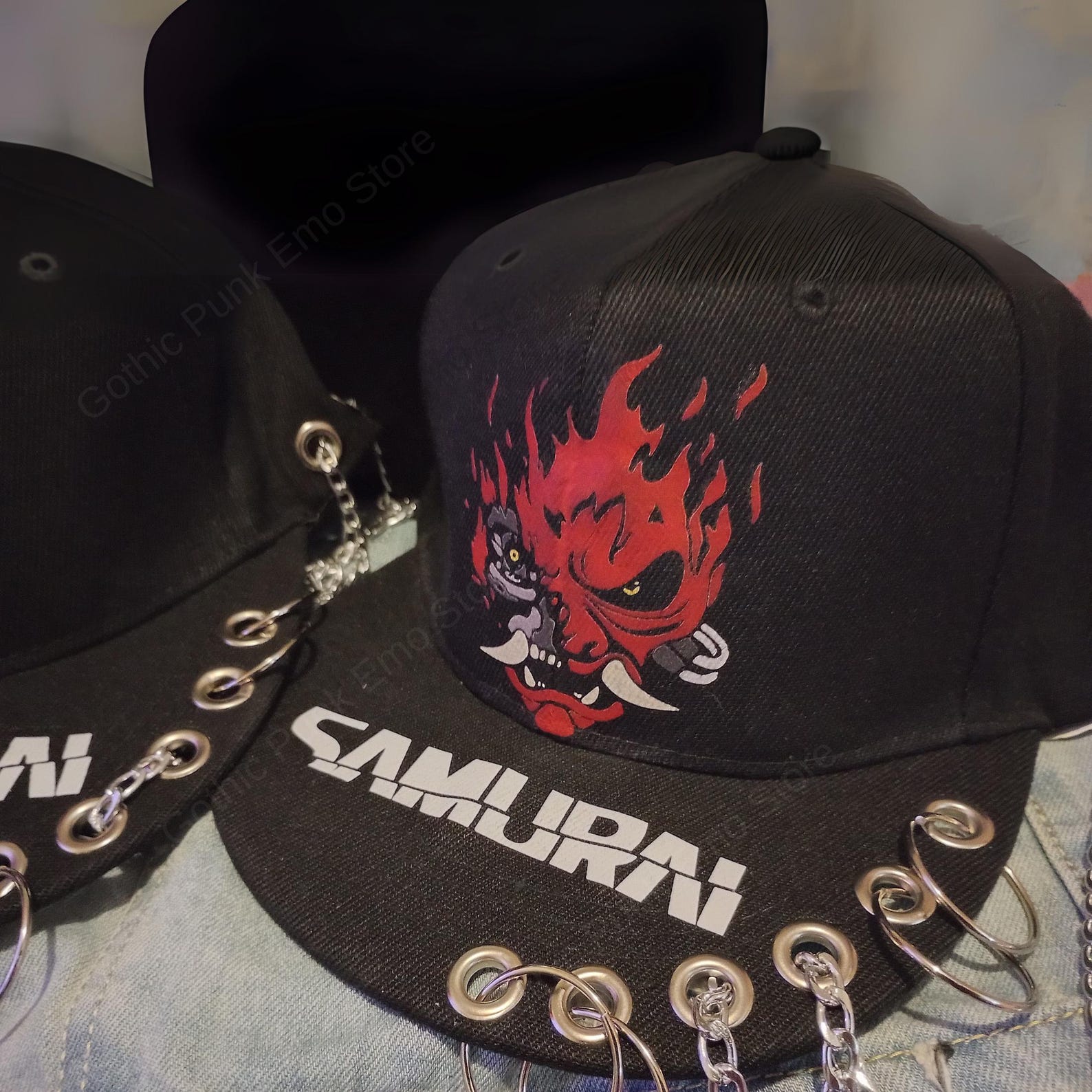 Cyberpunk 2077 Samurai Baseball Cap: Edgerunner Cosplay, Gothic Biker ...