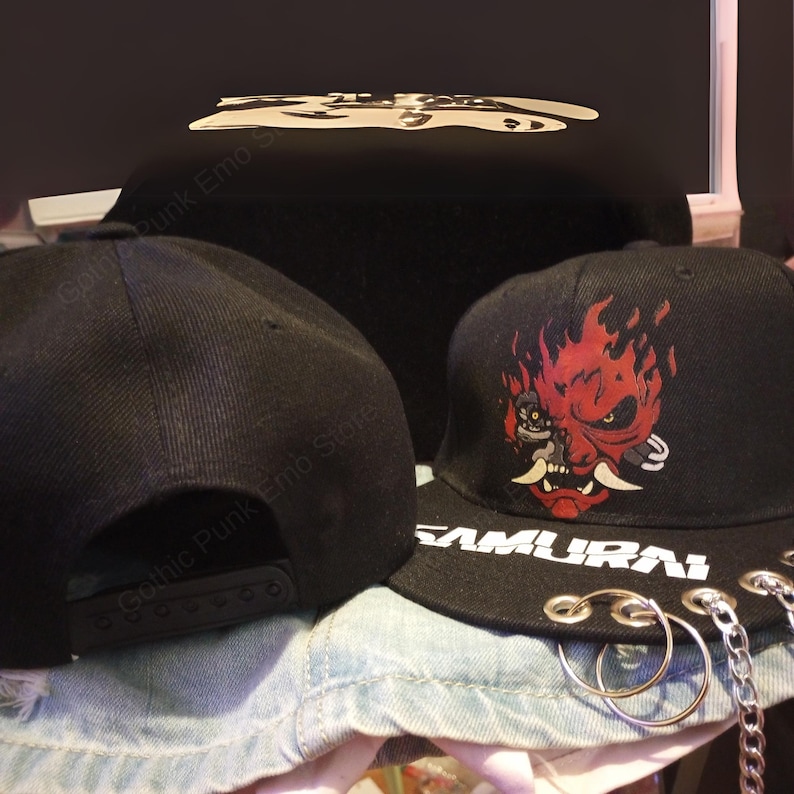 Cyberpunk 2077 Samurai Baseball Cap: Edgerunner Cosplay, Gothic Biker ...