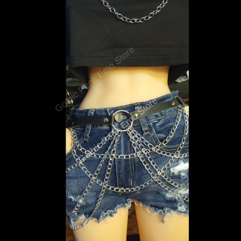 Cyberpunk Chain Belt: Rivet O Ring, Gothic Punk Emo Style - Etsy