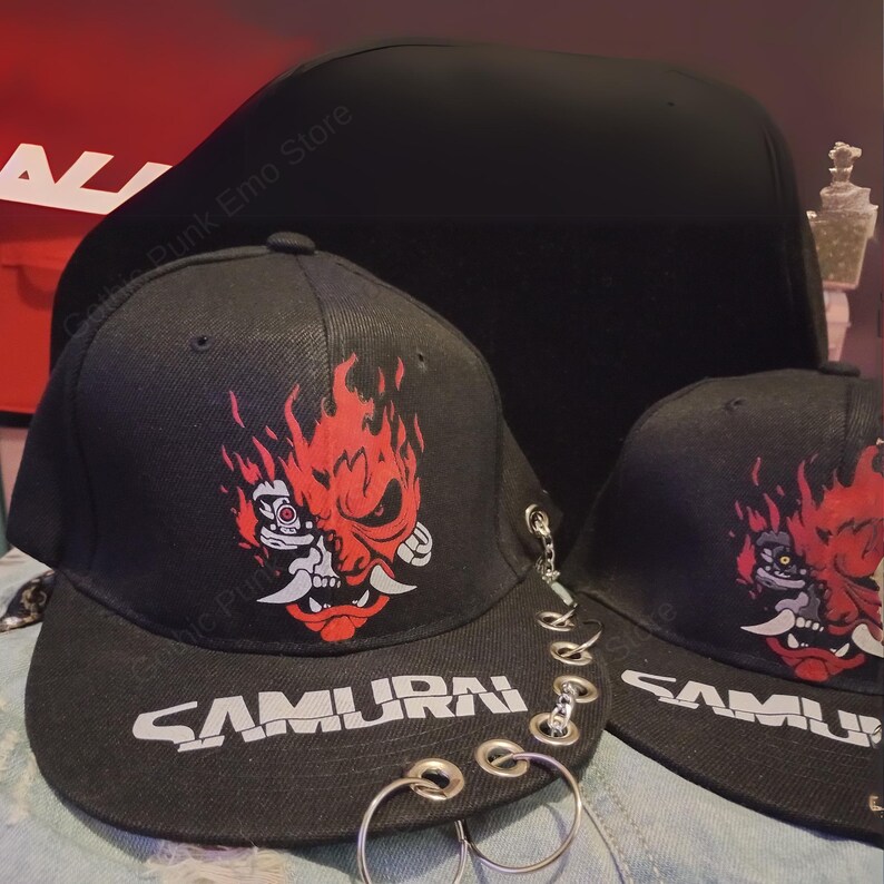 Cyberpunk 2077 Samurai Baseball Cap: Edgerunner Cosplay, Gothic Biker ...