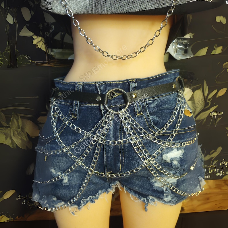 Cyberpunk Chain Belt: Rivet O Ring, Gothic Punk Emo Style - Etsy