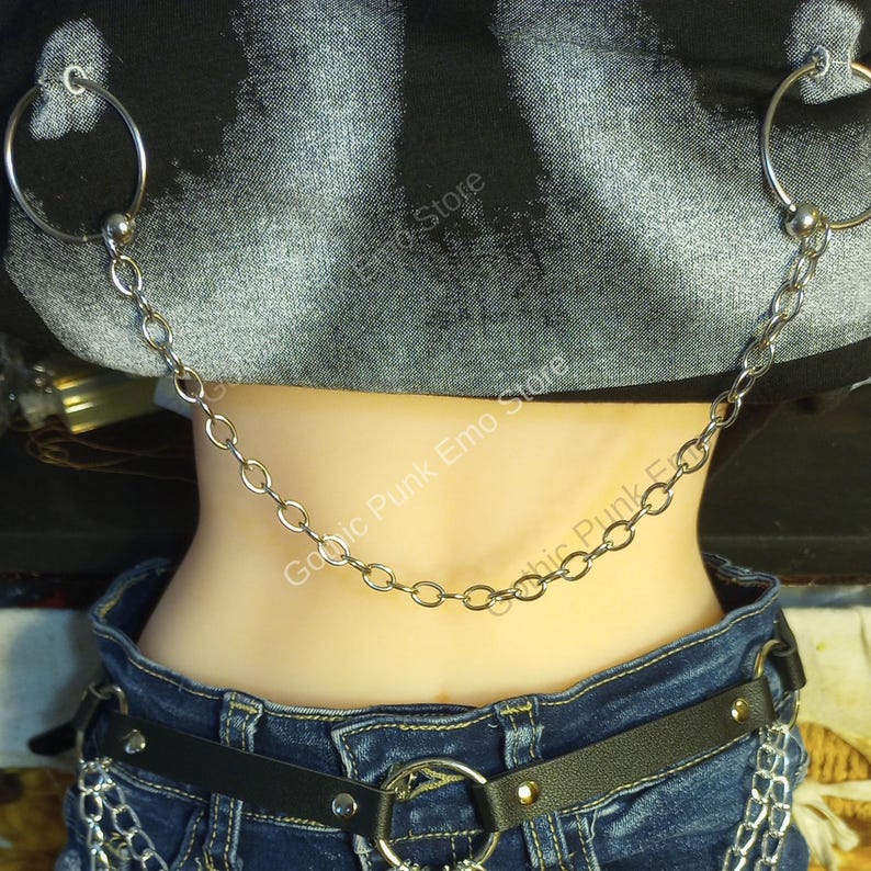 Cyberpunk Chain Belt: Rivet O Ring, Gothic Punk Emo Style - Etsy