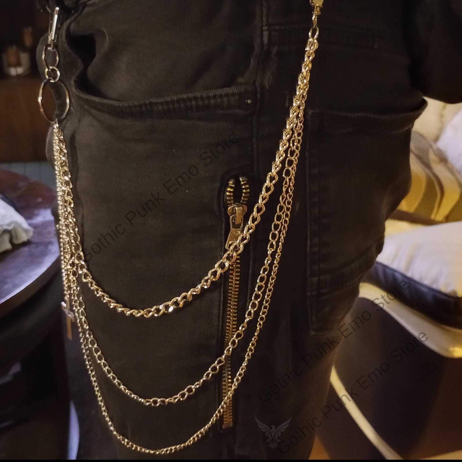 Cross O Ring 3-layered Pants Chain: Punk Goth Biker Style - Etsy