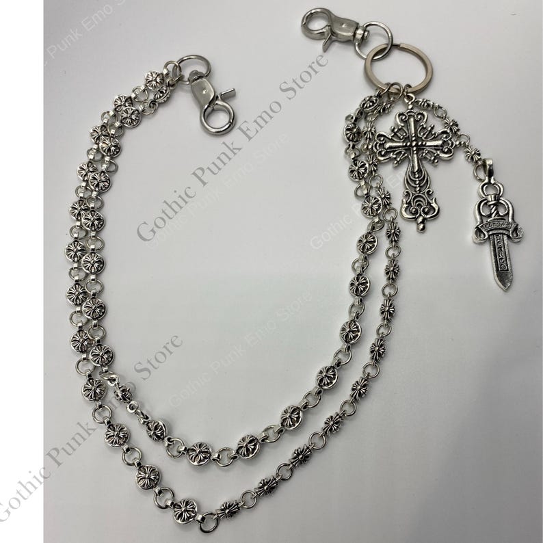 Gothic Punk Silver Pants Chain: Emo Biker Jean Accessory - Etsy