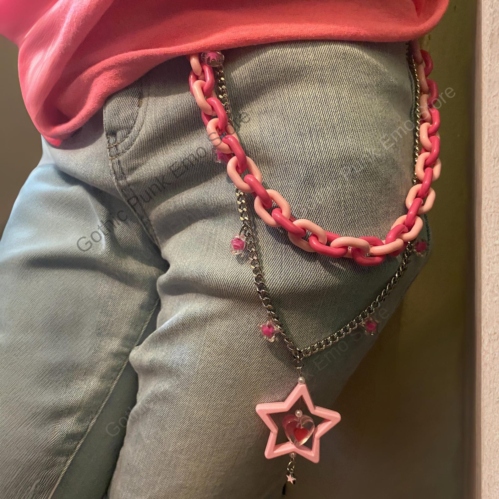 Kawaii Kandi Pants Chain: Pastel Goth Emo Rave Charm Necklace - Etsy