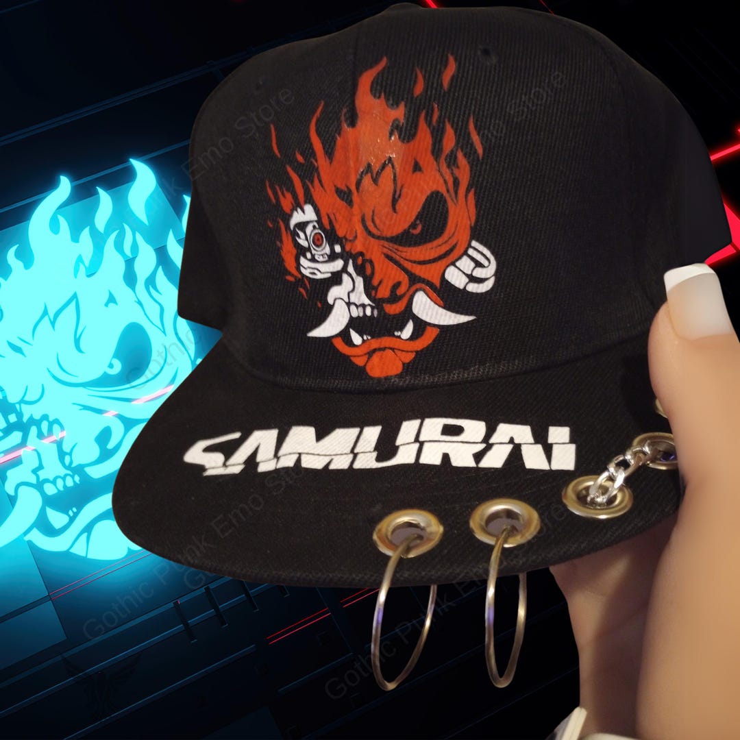 Cyberpunk 2077 Samurai Baseball Cap: Edgerunner Cosplay, Gothic Biker ...