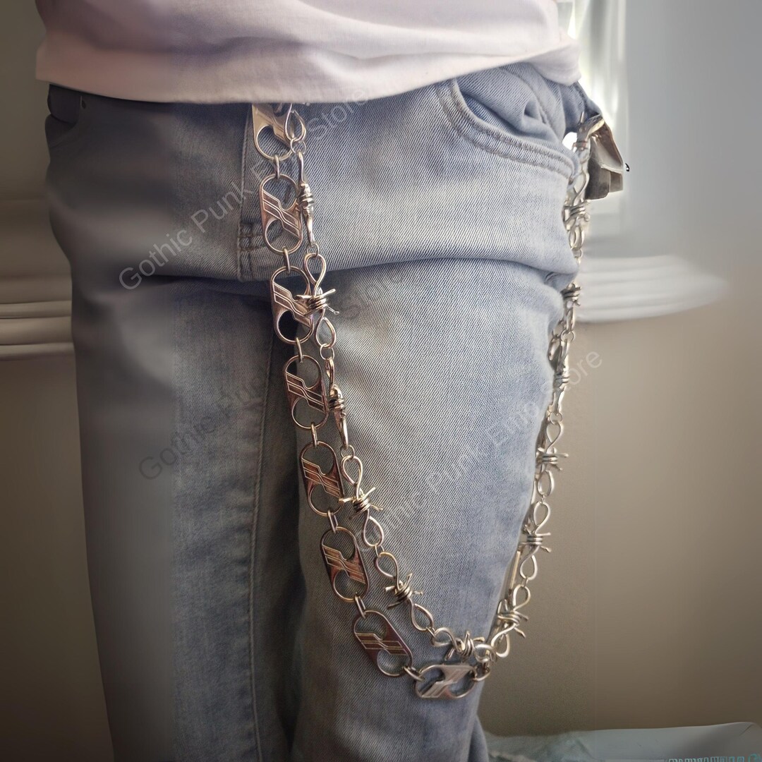 Spiked Barbed Wire Wallet Chain: Gothic Punk Jeans Chain - Etsy