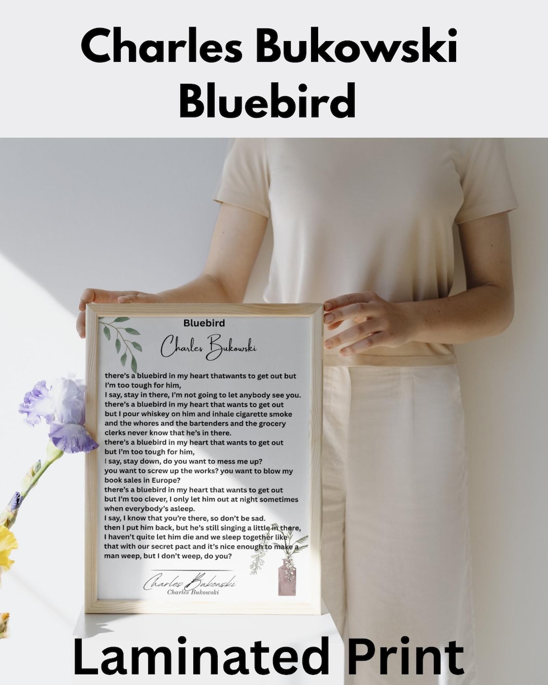 Charles Bukowski 'bluebird' Poem Print: Laminated Wall Art - Etsy