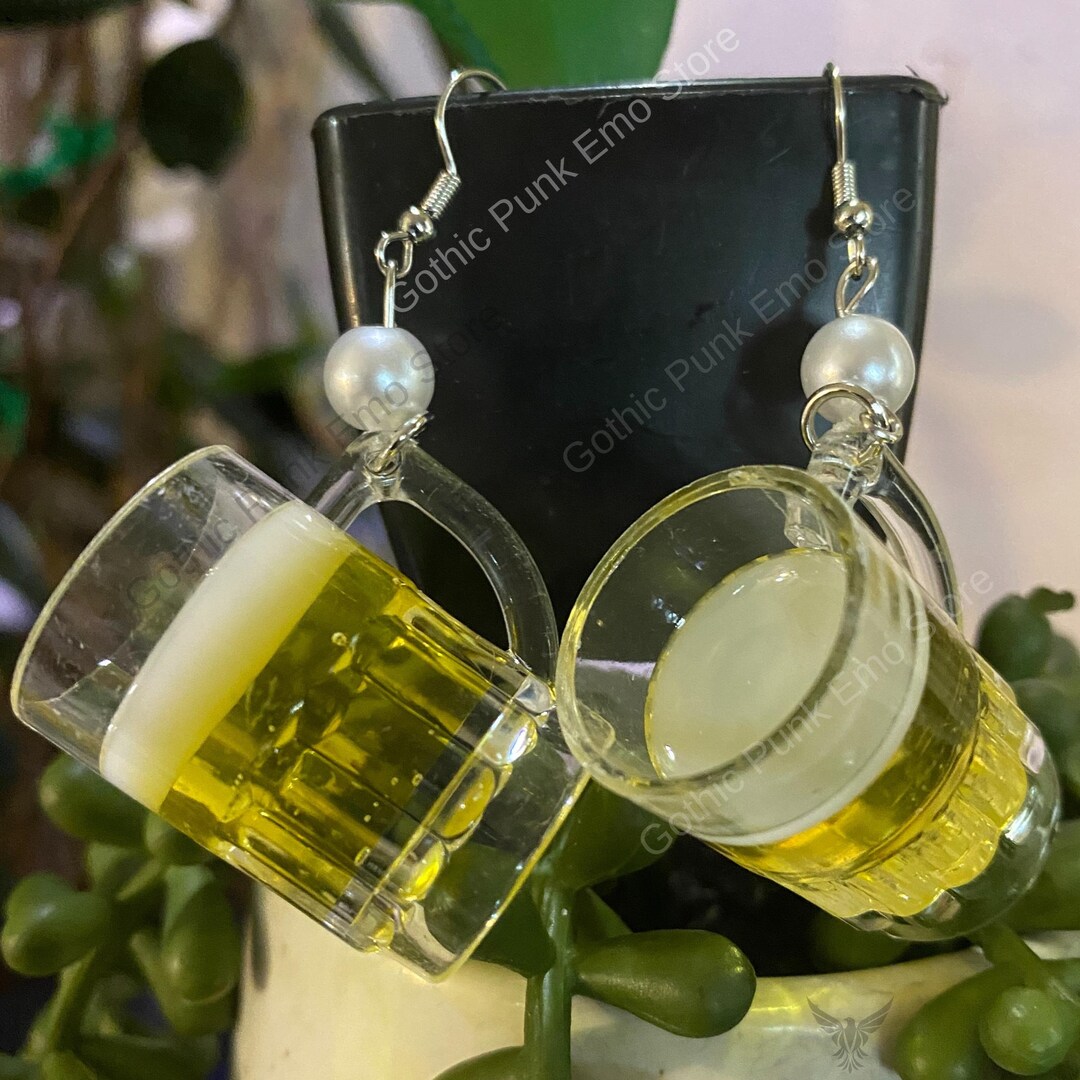 Acrylic Beer Mug Earrings: Quirky Festival Statement Jewelry - Etsy