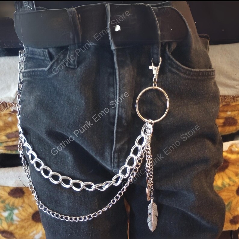Pants Chain: Emo Punk Rock Leaf O-ring Gothic Cyberpunk Jewelry - Etsy