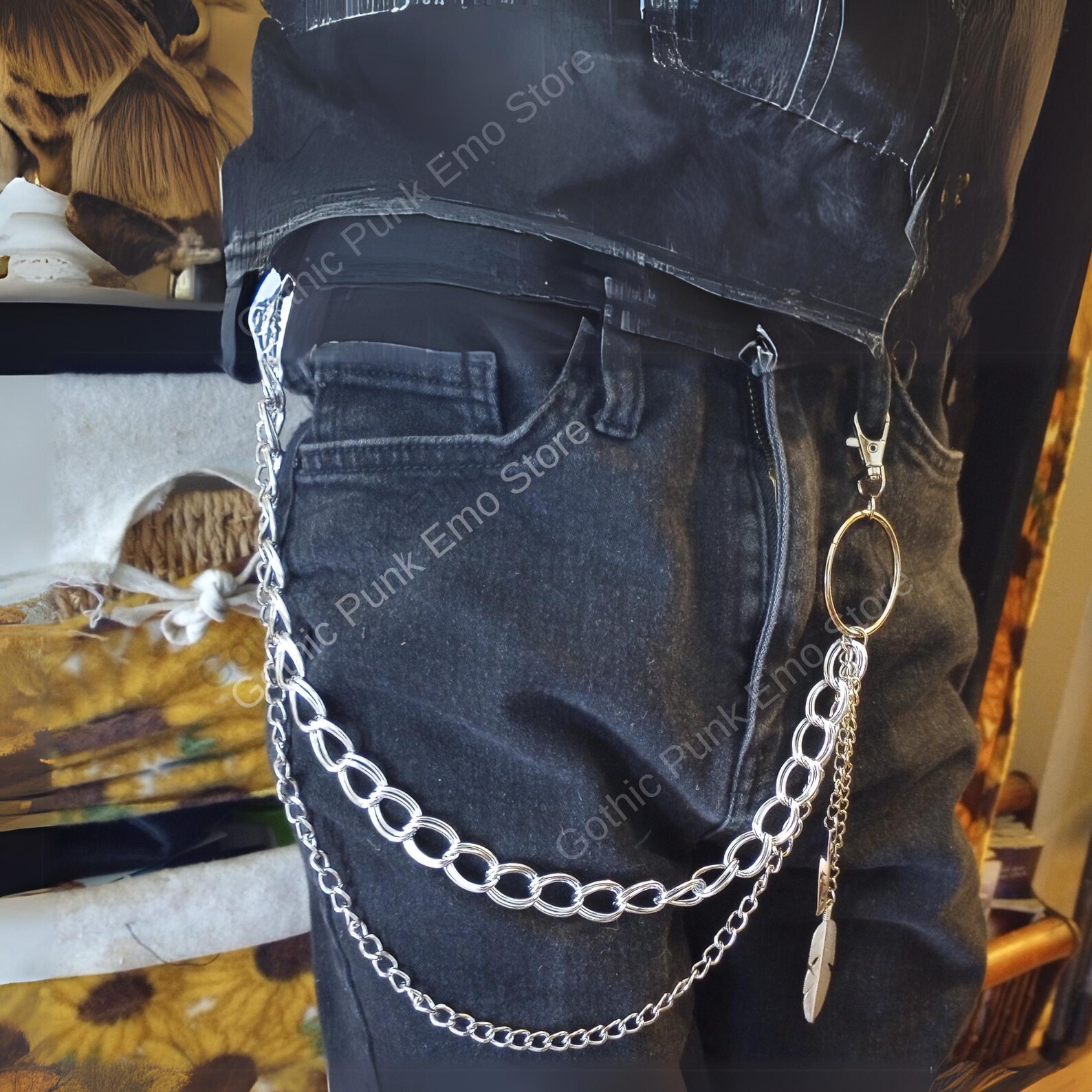 Pants Chain: Emo Punk Rock Leaf O-ring Gothic Cyberpunk Jewelry - Etsy