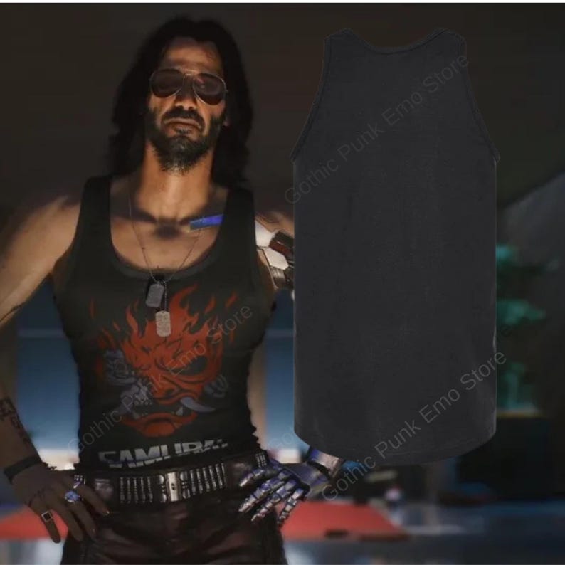 Johnny Silverhand Tank Top: Cyberpunk 2077 Cosplay, Unisex Cotton Blend ...