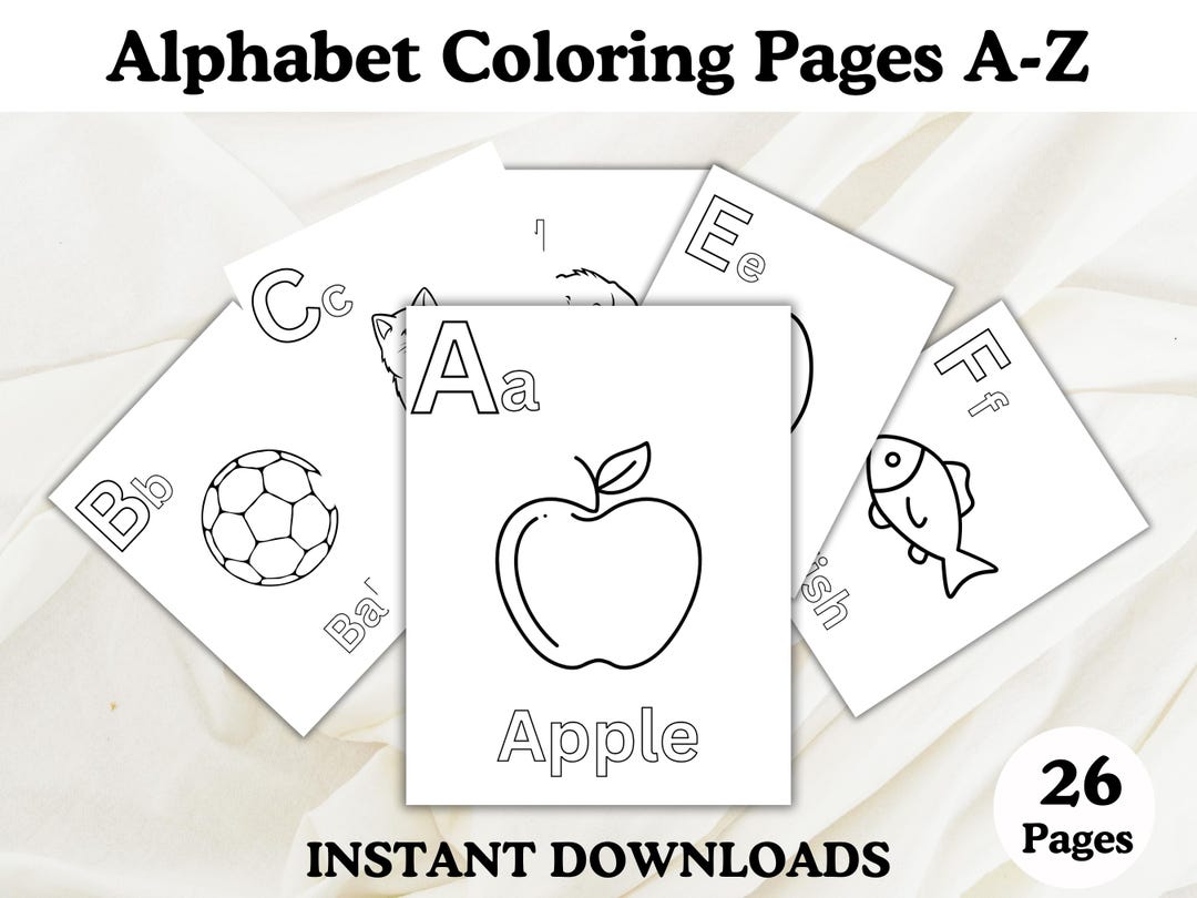 Alphabet Coloring Pages A-Z, Educational ABC Printable for Kids ...