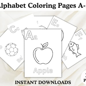 Alphabet Coloring Pages A-Z, Educational ABC Printable for Kids ...