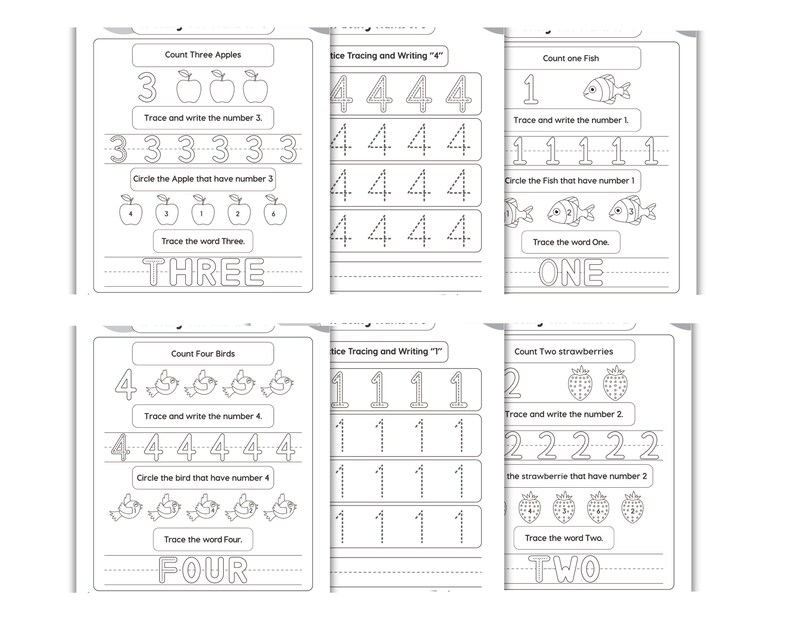 Number Tracing Activity Book | Preschool & Kindergarten (PDF) - Etsy