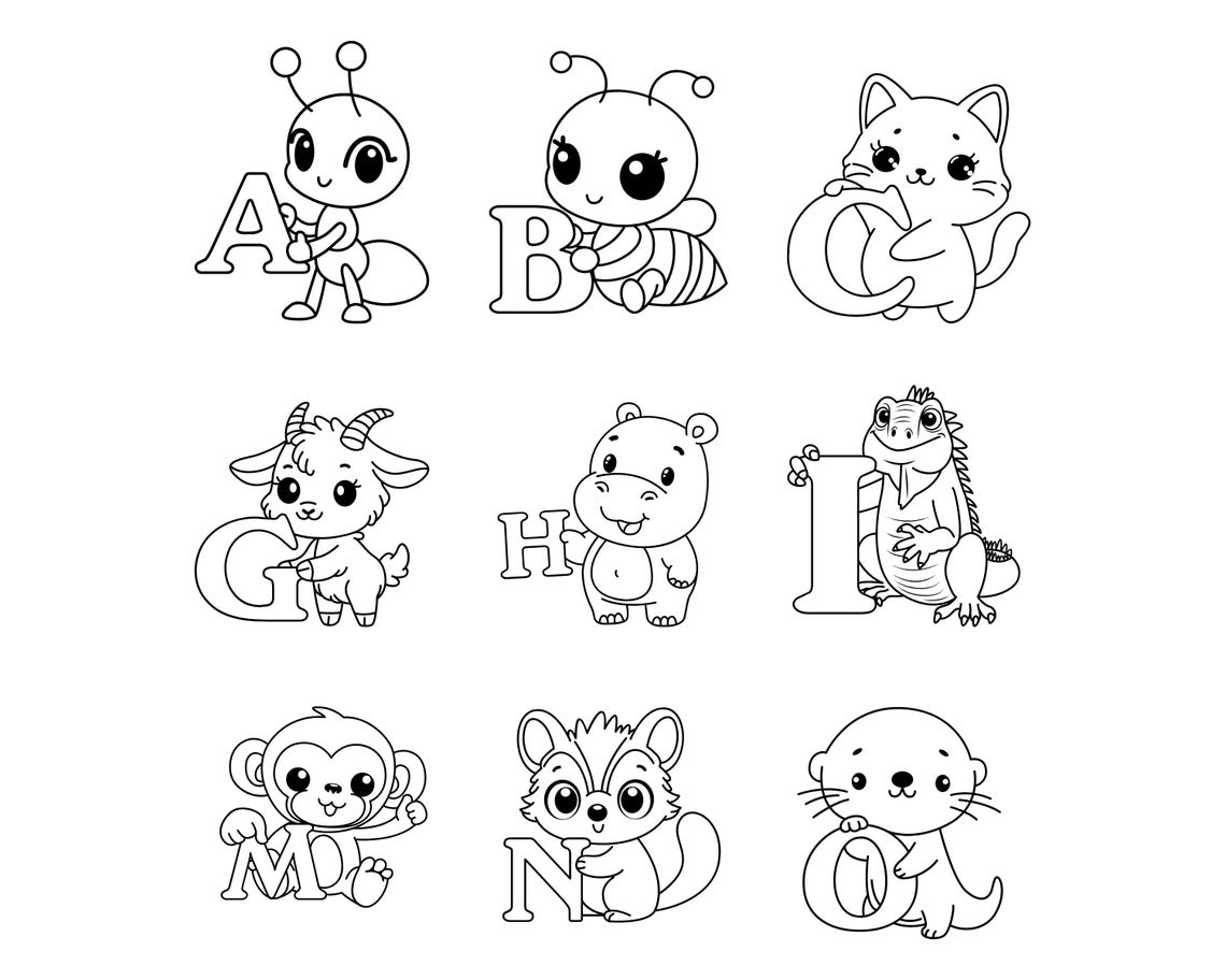 ABC Coloring Pages for Kids | Fun & Educational Alphabet Activity | JPG ...