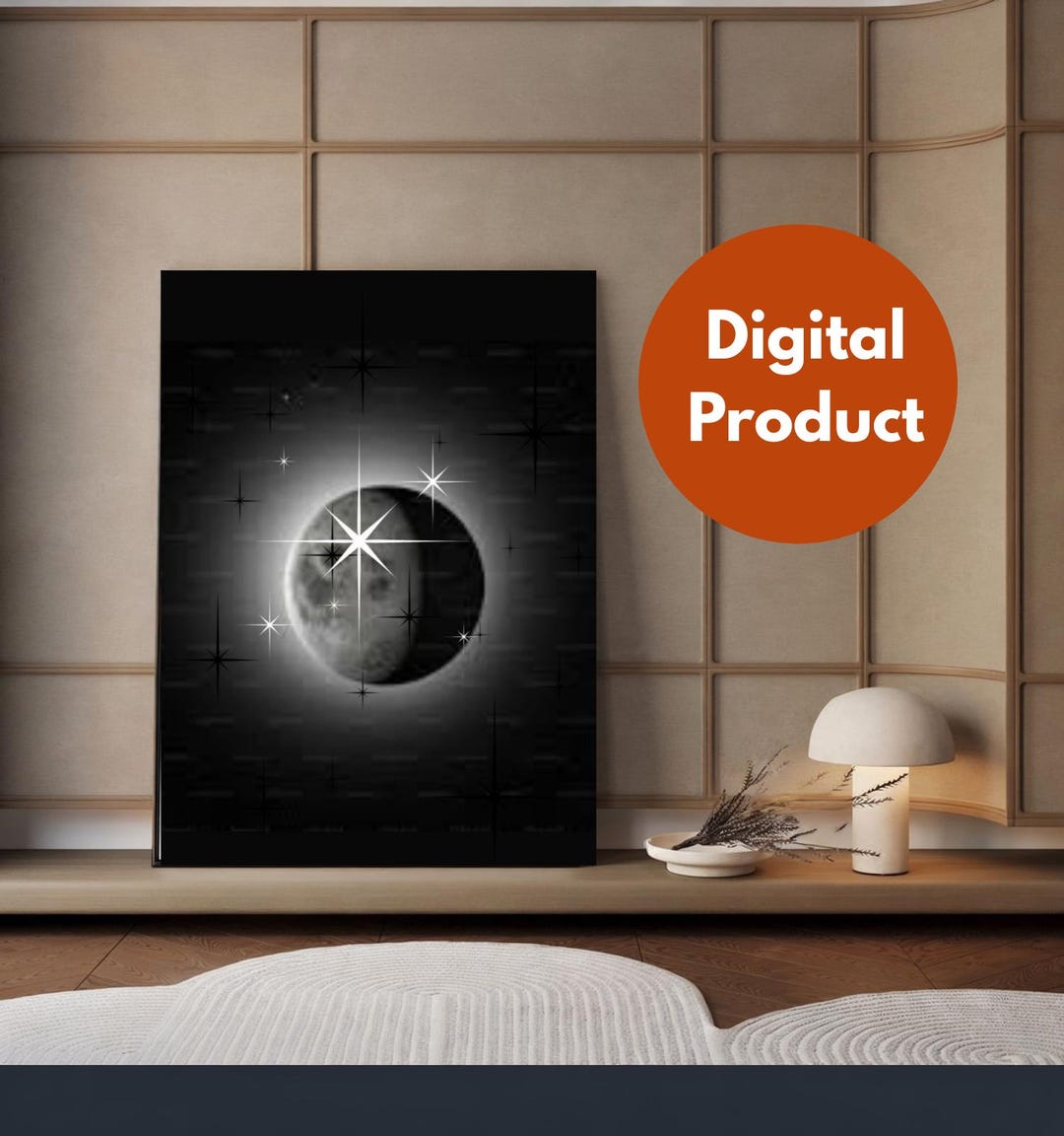 Lunar Eclipse Art Print | Celestial Moon Poster (digital Download) - Etsy