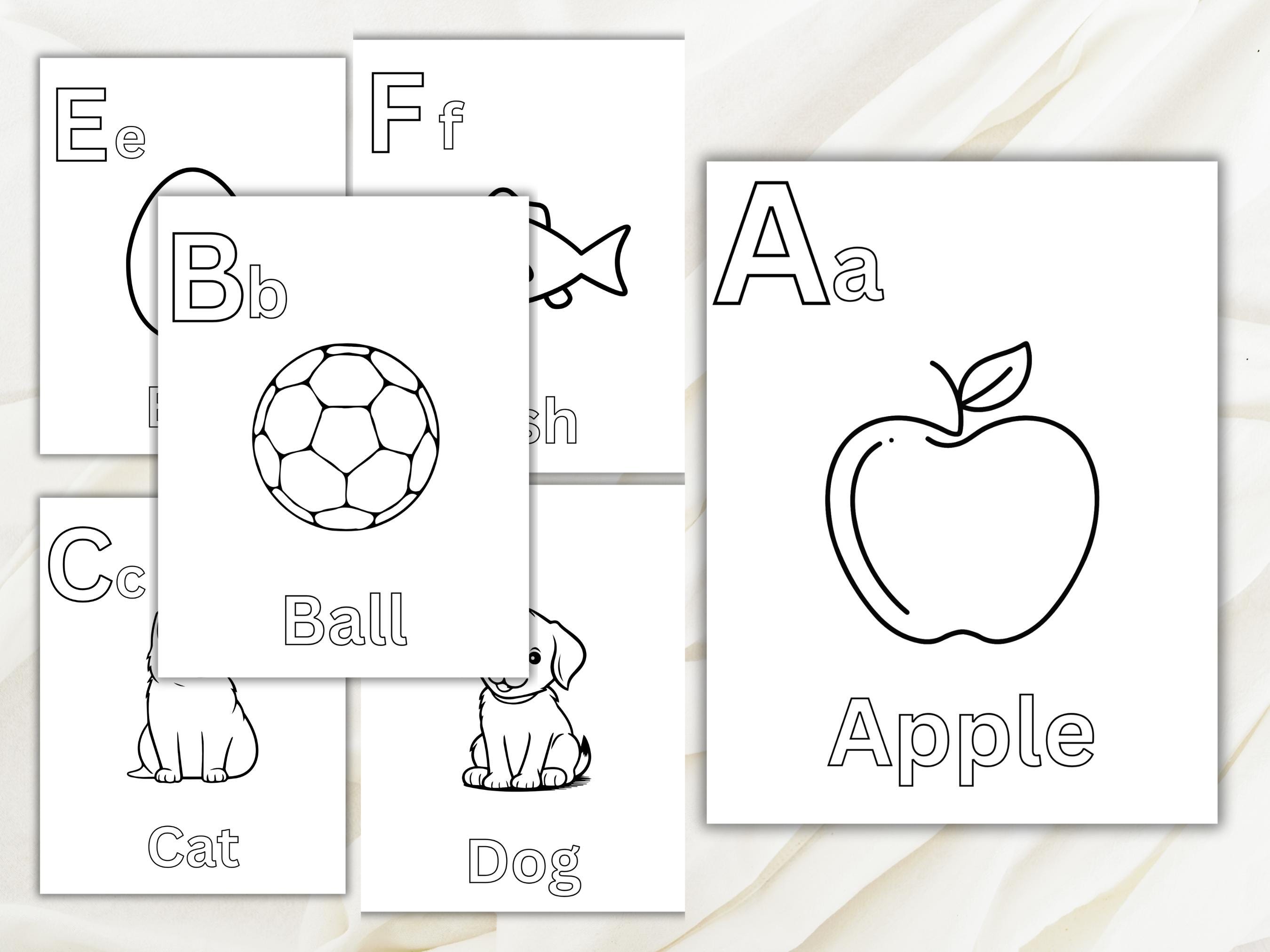 Alphabet Coloring Pages A-Z, Educational ABC Printable for Kids ...