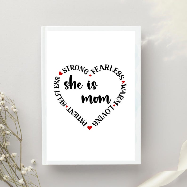 She is Mom Digital Print, Heart Word Art, Mother's Day Gift, Instant ...