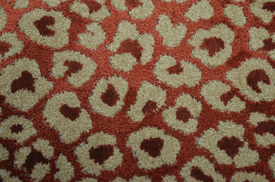 Zavir Cinnabar Taupe and Ruby Cut Velvet Cheetah Spots Regal Upholstery ...