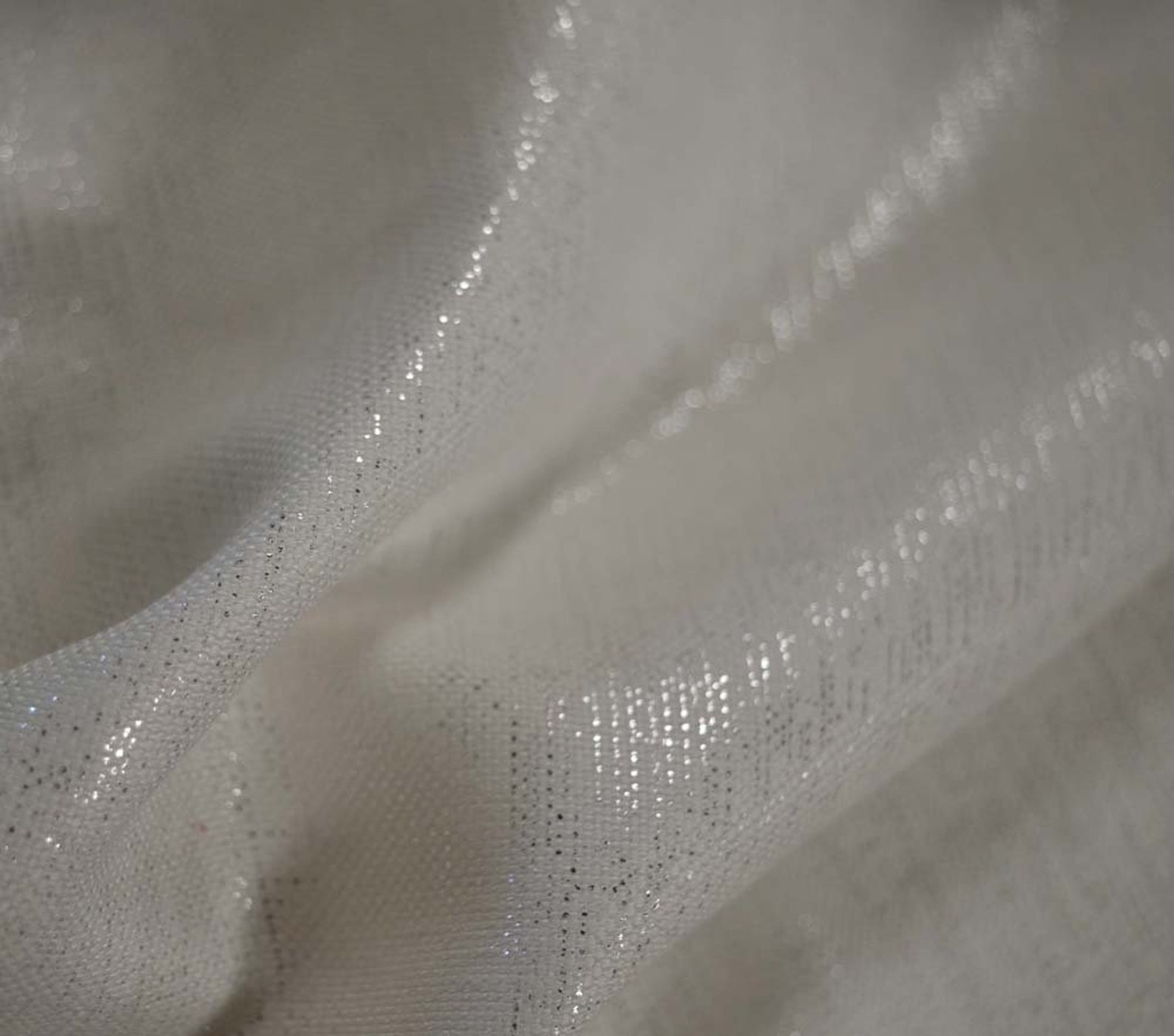 Shimmer White Silver Regal Fabric - Etsy