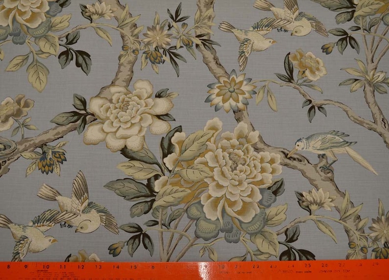 Mudan Platinum Waverly Fabric - Etsy