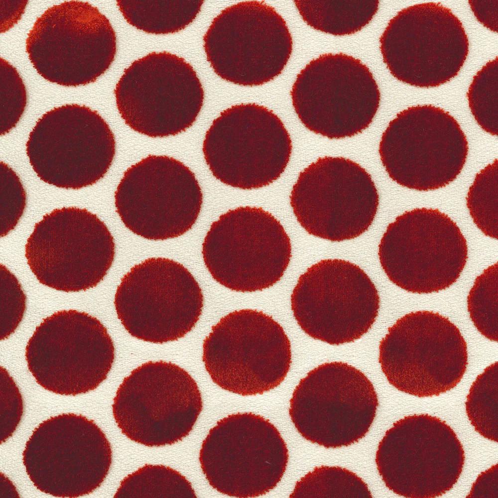 Buttons Red Whimsical 1-3/4 Inch Polka Dot Cut Velvet Regal Upholstery ...