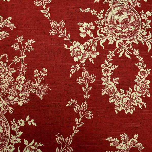 Red Toile Fabric - Etsy