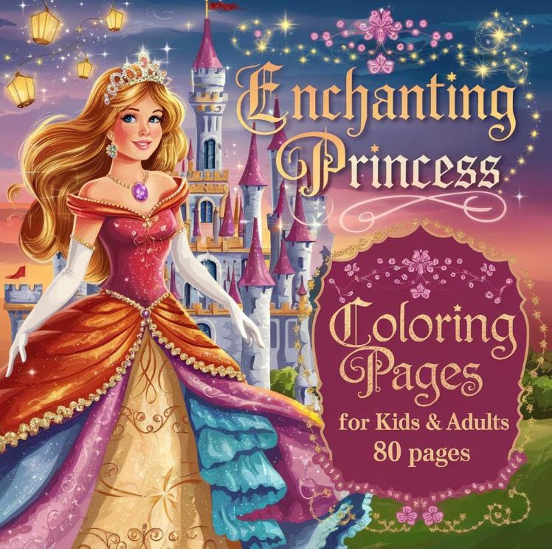 Enchanting Princess Coloring Pages – 80 Royal Designs | Instant ...
