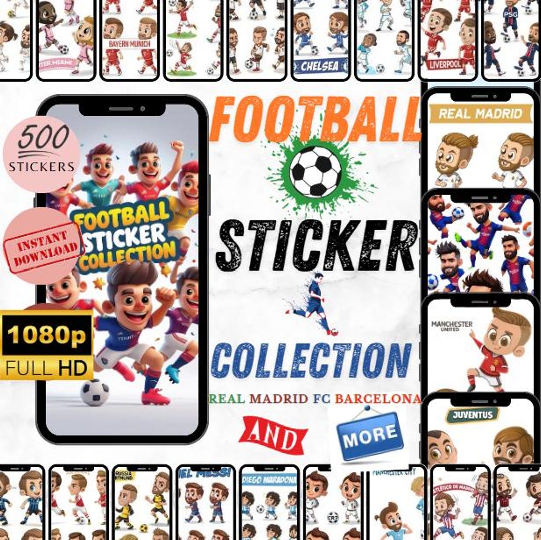 500+ Football Player Stickers | 3D Cartoon Soccer Stickers | Digital ...