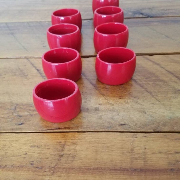 Red Napkin Rings - Etsy